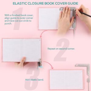 Briartw 2pcs/Set,Book Cover Guide,5-in-1 Stainless Steel Metal Bookbinding Cover Tool for Making Book Cover Creating Book Covers Out of Chipboard Simple-adding Personal Touch to A Notebook or Album