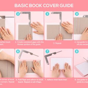 Briartw 2pcs/Set,Book Cover Guide,5-in-1 Stainless Steel Metal Bookbinding Cover Tool for Making Book Cover Creating Book Covers Out of Chipboard Simple-adding Personal Touch to A Notebook or Album