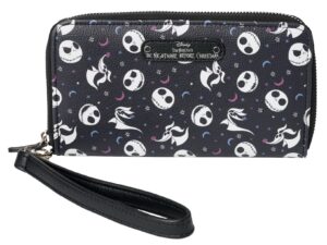 disney wallet wristlet zip clutch faux leather (jack skellington black)