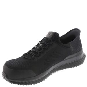 skechers men's hands free slip-ins tilido fletchit comp toe construction shoe, black, 13 wide