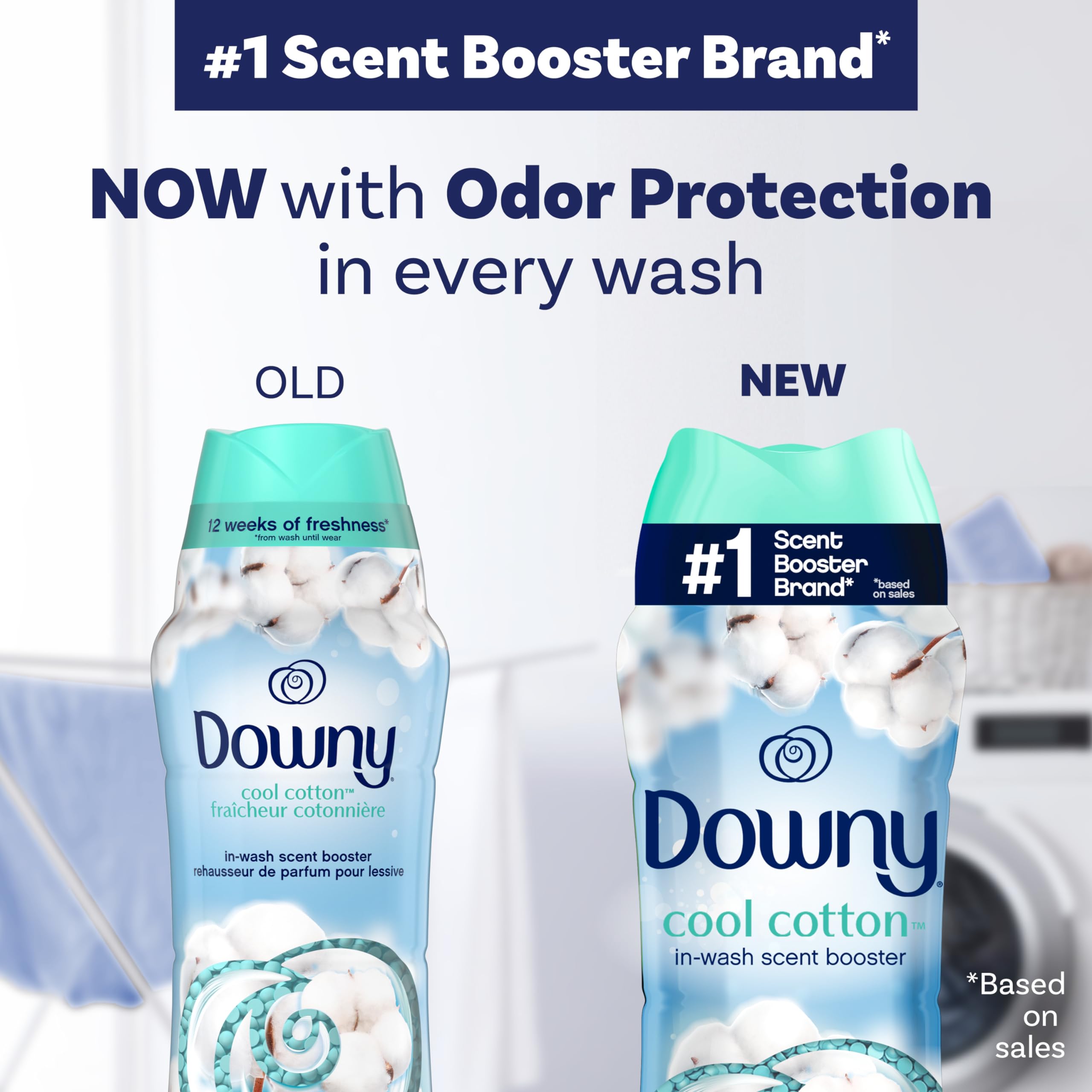 Downy In-Wash Laundry Scent Booster Beads, Cool Cotton, 24 Oz (Pack of 1)