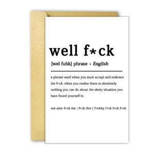 ojsensai funny well f definition card for him her, hilarious get well soon gifts for women men, sympathy card for loss pets job, unique farewell gift ideas for coworkers colleagues