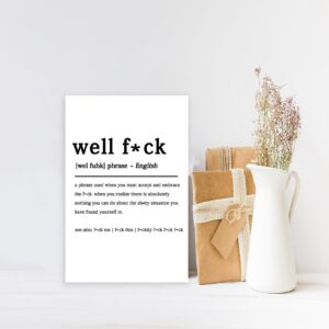 OJsensai Funny Well F Definition Card for Him Her, Hilarious Get Well Soon Gifts for Women Men, Sympathy Card for Loss Pets Job, Unique Farewell Gift Ideas for Coworkers Colleagues