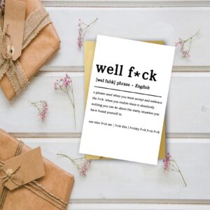 OJsensai Funny Well F Definition Card for Him Her, Hilarious Get Well Soon Gifts for Women Men, Sympathy Card for Loss Pets Job, Unique Farewell Gift Ideas for Coworkers Colleagues