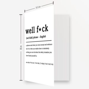 OJsensai Funny Well F Definition Card for Him Her, Hilarious Get Well Soon Gifts for Women Men, Sympathy Card for Loss Pets Job, Unique Farewell Gift Ideas for Coworkers Colleagues