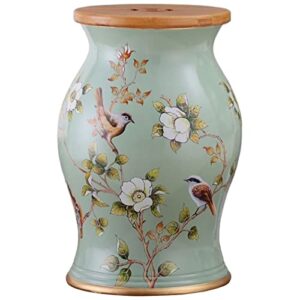 decorative ceramic garden stool, glazed flower and bird side changing stool, suitable for living room, balcony, garden, etc. (color : a)