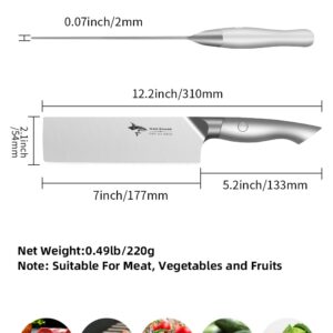 MAD SHARK Nakiri Vegetable Chef Knife 7 Inch, Razor Sharp Usuba Knife, Multipurpose Chopping Knife with Precision and Beauty, for Home and Kitchen