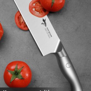 MAD SHARK Nakiri Vegetable Chef Knife 7 Inch, Razor Sharp Usuba Knife, Multipurpose Chopping Knife with Precision and Beauty, for Home and Kitchen