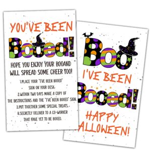 kfner halloween party game for adults, you've been booed halloween game card sets, i've been booed sign, halloween party supplies & family activity, set of 40 game cards -09