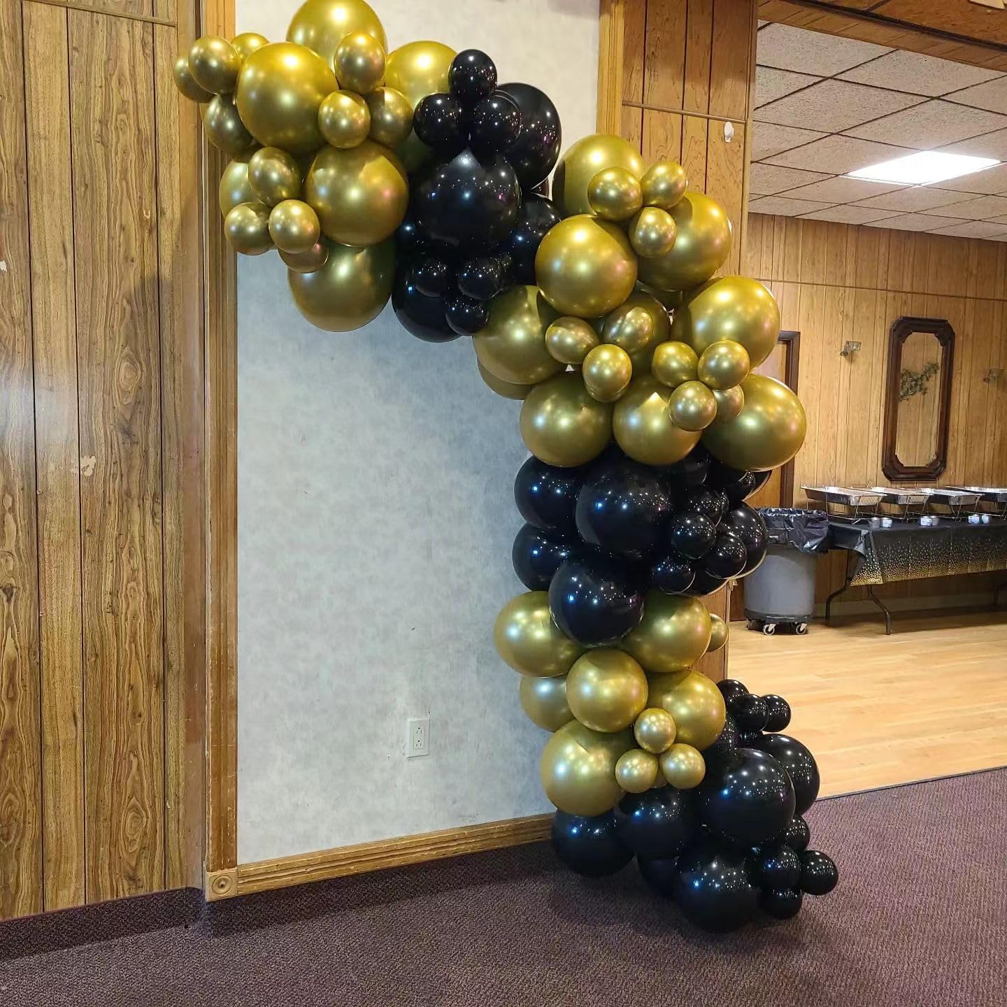 Black and Gold Balloon Garland Arch Kit, 158 Pcs 18" 10" 5" Latex Balloon Set for Baby Bridal Shower Birthday Wedding Bachelorette Party Decorations Supplies