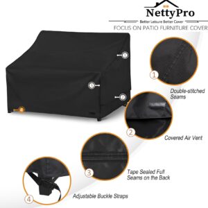 NettyPro Patio Furniture Sofa Cover Waterproof Heavy Duty Outdoor Couch Cover 3 Seater, 79" Wx 38" Dx 35" H, Black