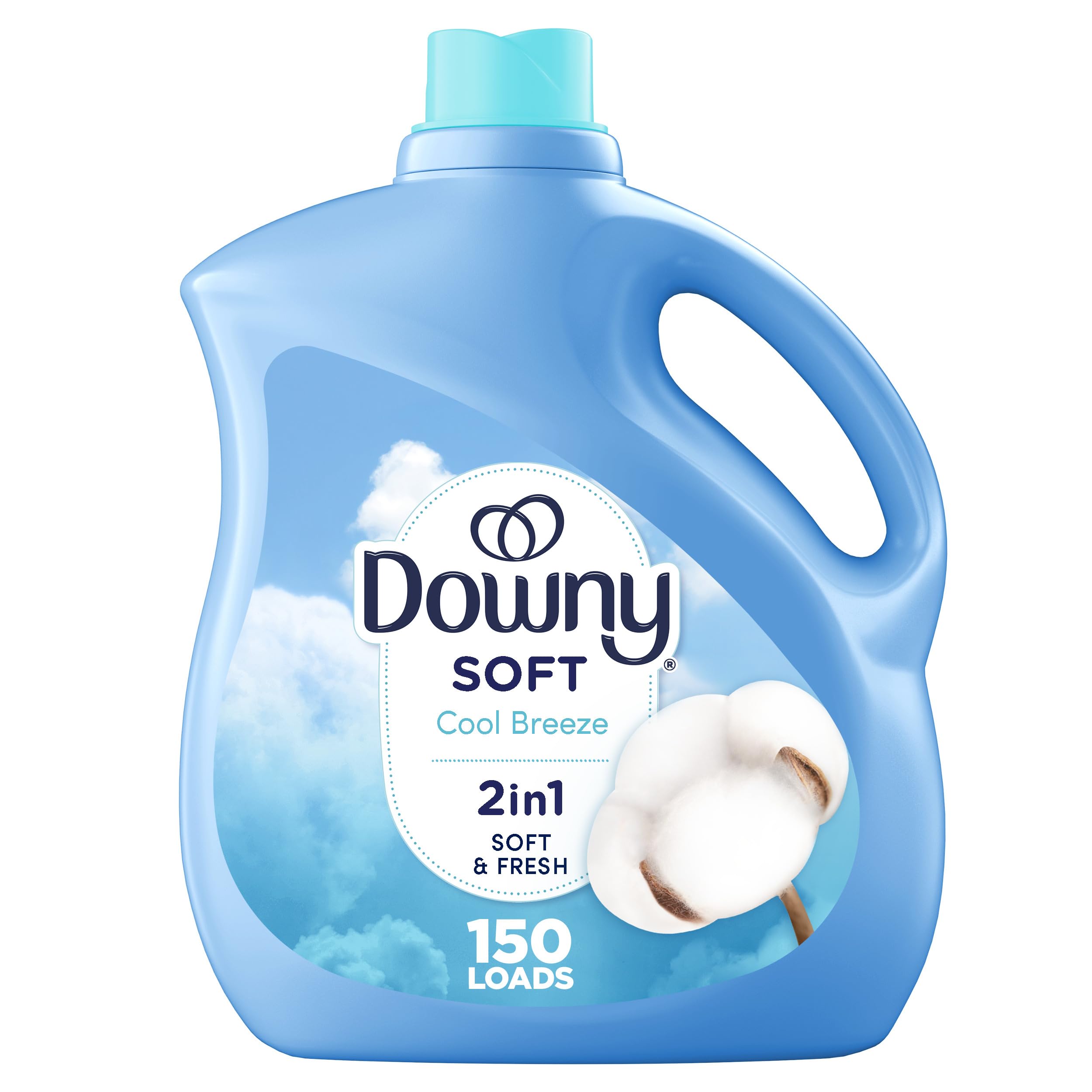 Downy Fabric Softener Liquid, Cool Cotton Scent, 111 fl oz, 150 Loads