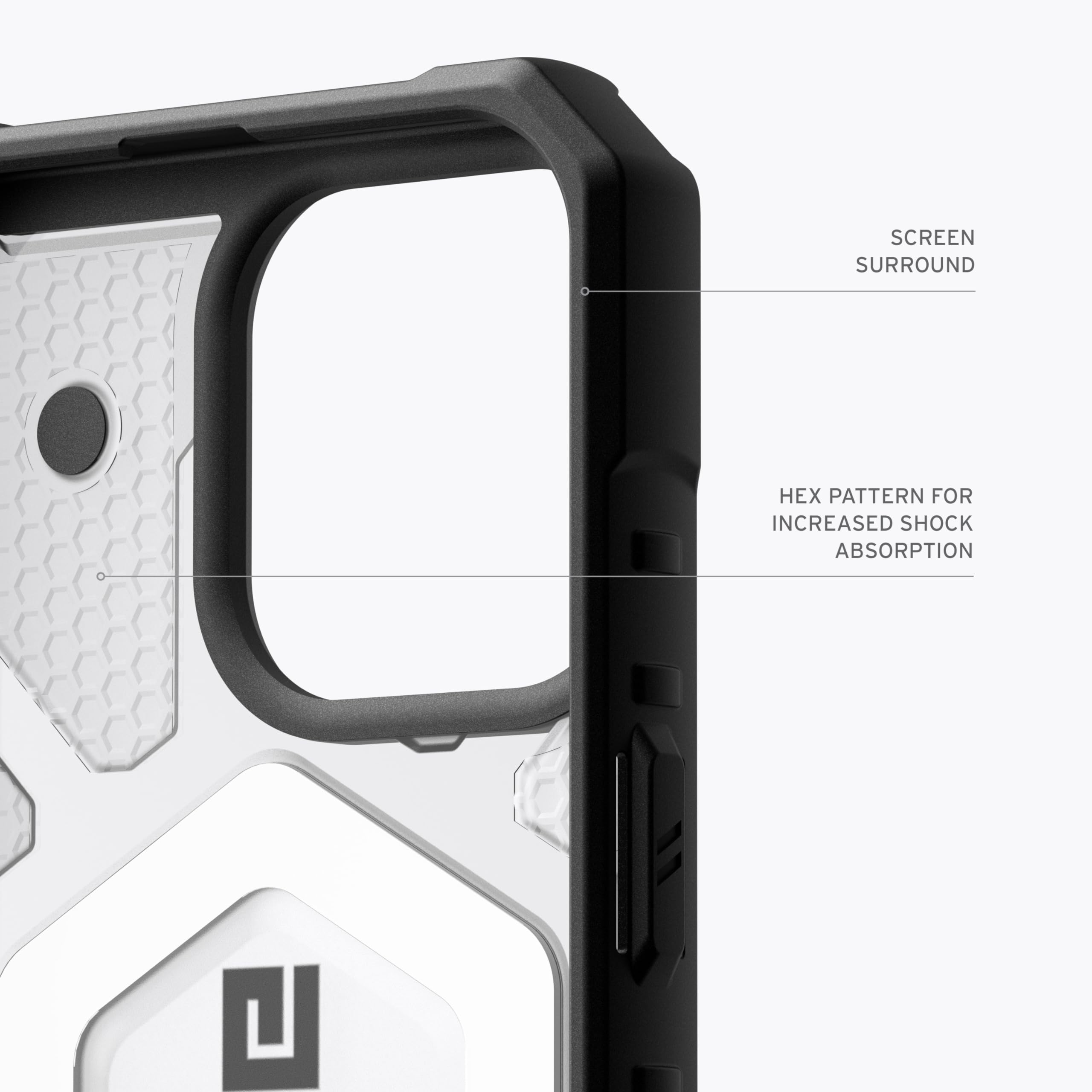 URBAN ARMOR GEAR UAG Case [Updated Ver] Compatible with iPhone 15 Pro Case 6.1" Pathfinder Clear Ice/Silver Built-in Magnet Compatible with MagSafe Charging Rugged Transparent Protective Cover