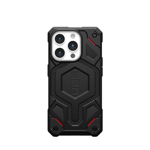 URBAN ARMOR GEAR UAG Case Compatible with iPhone 15 Pro Case 6.1" Monarch Pro Kevlar Black Built-in Magnet Compatible with MagSafe Charging Premium Rugged Military Grade Dropproof Protective Cover