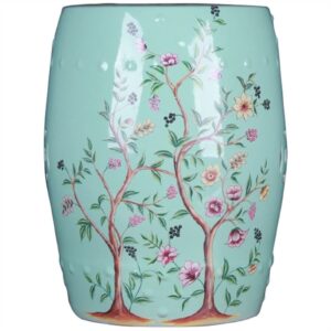 jiadiaoni decorative ceramic garden stool, glazed hand-painted floral changing stool, suitable for living room, balcony, garden, etc. (color : c)