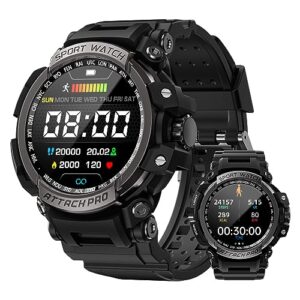 lokmat smart watch - outdoor sports military smart watches for men bluetooth call (answer/make calls), waterproof tactical rugged smartwatch, fitness tracker watch for android iphones