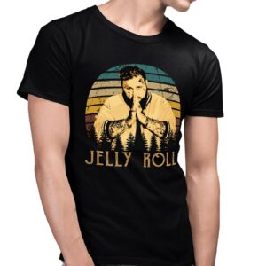 DHJANECT Youth & Adult American Rapper Jelly Theme Roll T-Shirt Round Neck Short-Sleeve Tee Shirt, Cotton Tee Tops for Mens 2XL, Black-2