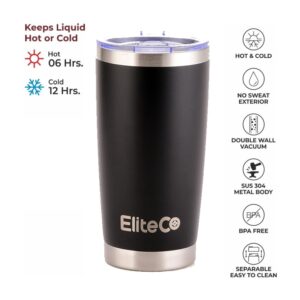 EliteCo 20oz Travel Mug | Insulated Coffee Mug | Stanley Cup BPA Free Lid Stainless Steel Tumbler