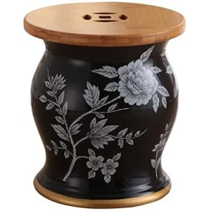 jiadiaoni decorative ceramic garden stool, glazed flower and bird side changing stool, suitable for living room, balcony, garden, etc. (color : k)