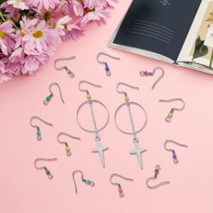 120pcs Hypoallergenic Earring Hooks for Jewelry Making,Ear Wires Fish Hooks French Wire Hooks Colorful Fish Hook Earrings French Ear Wires for DIY Earring Making Supplies Kit(Random Color)