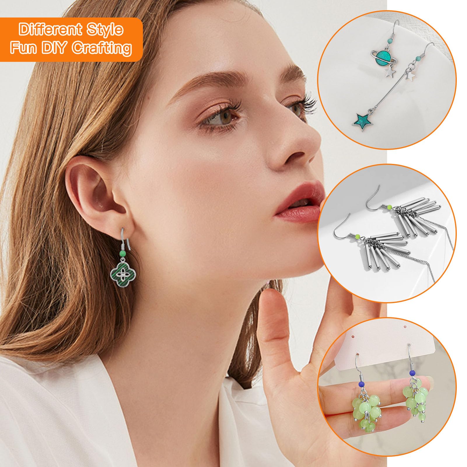 120pcs Hypoallergenic Earring Hooks for Jewelry Making,Ear Wires Fish Hooks French Wire Hooks Colorful Fish Hook Earrings French Ear Wires for DIY Earring Making Supplies Kit(Random Color)