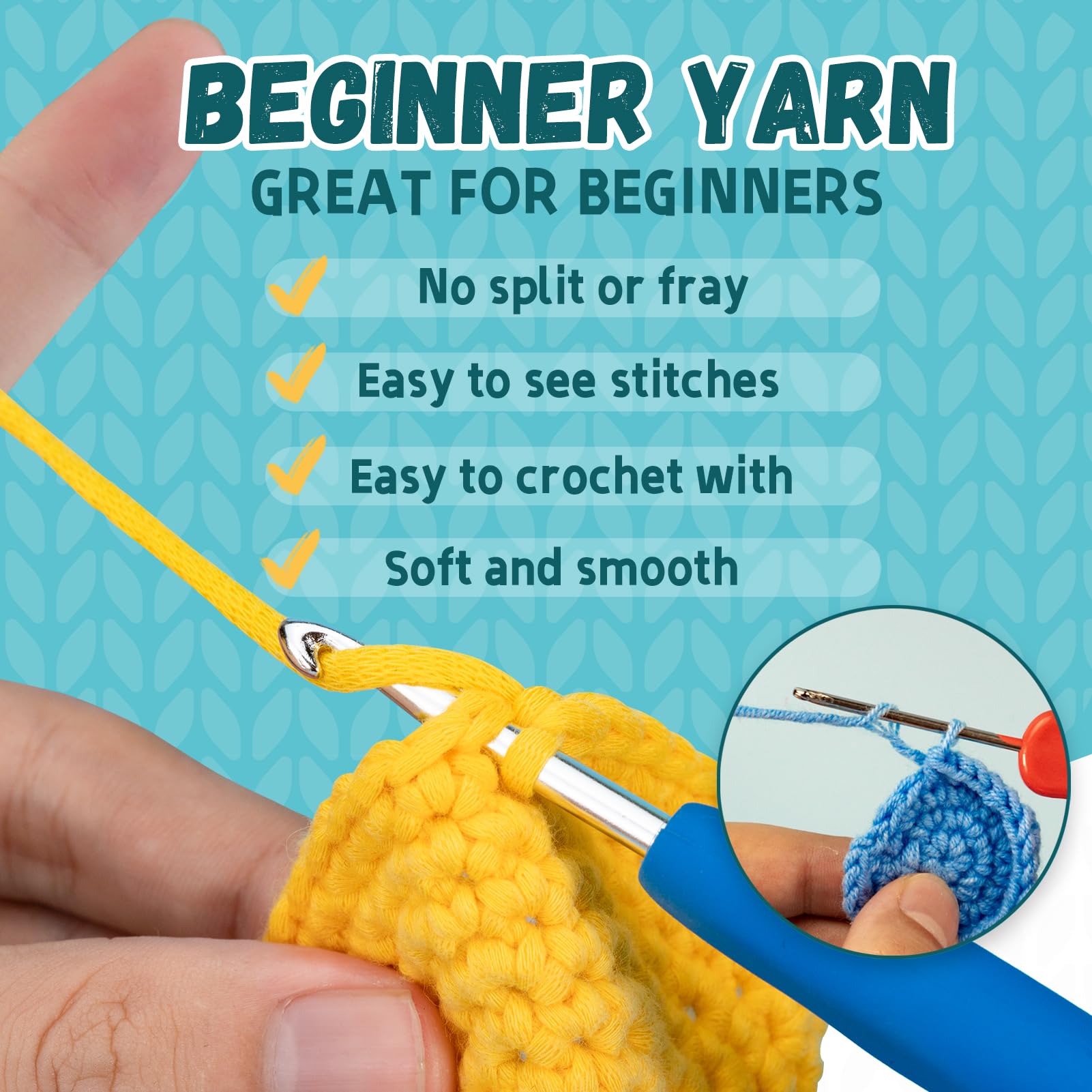 HEJIN Crochet Kit for Beginners, 5PCS Crochet Plant Kit for Adults Kids-Amigurumi Crochet Kit include Every Tool, Videos Tutorials, Crochet Starter Kit Learn to Crochet Kit Gift for Birthday, Easter