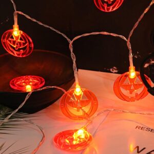 ITICdecor Halloween Pumpkin String Lights Battery Operated 15Ft 30 LED Orange Pumpkins Fairy Light Indoor Outdoor for Halloween Thanksgiving Fireplace Party Patio