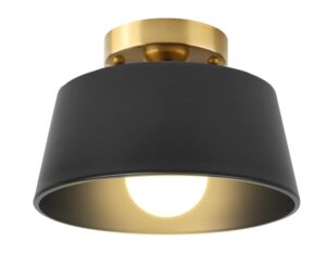 canmeijia industrial ceiling light fixture with black shade, modern flush mount ceiling lighting for bedroom hallway kitchen dining room, farmhouse ceiling lamp with e26 base, bulb not included