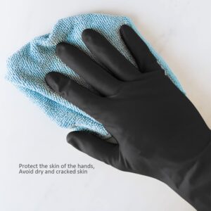 Alimat PluS Extra Large Reusable Cleaning Gloves Latex 3 Pack, Dishwashing Rubber Gloves for Cleaning, No Liner Household Gloves(X-Large, Black)