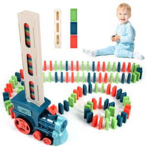 clapet domino train sets toys for kids ages 3-8, 120pcs stem building montessori toys gifts for 4 5 6 7 year old boys girls toddler