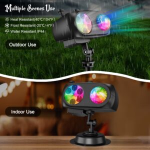 Halloween Christmas Projector Lights, COOLWUFAN Upgrade Waterproof Outdoor Indoor Holiday Projector Lights with Remote and 20 HD Effects (3D Ocean Wave + Patterns) for Xmas Halloween Party Yard Decor