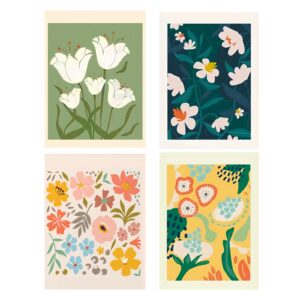 yeaqee 4 pcs diamond art kits diy painting for adult kid aesthetic wall diamond crafts aesthetic room decor cute painting pictures 5d craft wall decor for home wall 10 x 11.8'' (floral)