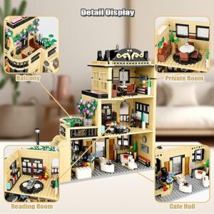 City Coffee Shop Building Blocks Set- Compatible with Lego City House, Architecture Modular Building Three-Story House Building Blocks for Adults (1443pcs)