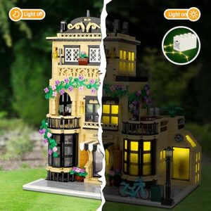 City Coffee Shop Building Blocks Set- Compatible with Lego City House, Architecture Modular Building Three-Story House Building Blocks for Adults (1443pcs)