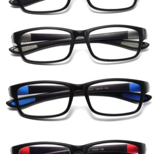 JOON-joon Reading Glasses Men 4 Pairs Ultra Light TR90 Sports Style Blue Light Blocking Readers+3.0