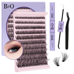 diy lash extension kit individual eyelash extension kit b&q d curl cluster lashes individual eyelashes with lash bond and seal, lash applicator tool diy lash extensions at home (kit,40d-0.07d-8-18mix)