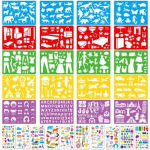 drawing stencils for kids 30 pieces kids stencils for drawing with 500+ patterns, great art stencils gift for boys girls birthday christmas