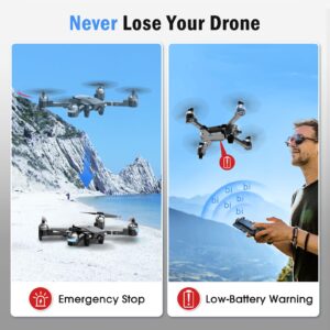 ATTOP Drone with Camera for Adults, 1080P Live Video 120°Wide Angle APP-Controlled Camera Drone for Kids over 8 Years Old, Beginner Friendly with 1 Key Fly/Land/Return, FPV Drone w/ Safe Emergency Stop, Remote/Voice/Gesture Control, 360°Flip, Carrying Cas