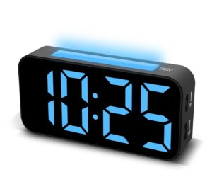 topski loud alarm clocks for bedrooms heavy sleepers, digital clock with night light, large display, dual alarm, snooze, dimmable bedside alarm clock for kids teens boys girls