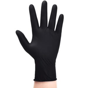 Schneider Nitrile Exam Gloves, Black, Large, Box of 50, 5 mil Disposable Nitrile Gloves, Latex Free, Powder Free, Food Safe, Non-Sterile - for Medical, Cleaning & Cooking Gloves, Rubber Gloves