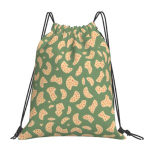 animal form print pattern drawstring backpack for men and women's sports and fitness bag, large size, zippered pocket, lightweight, foldable and portable for travel