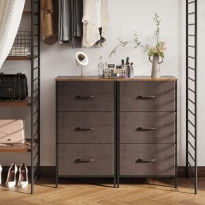 AODK Dresser for Bedroom Nightstand Small Dresser Chest of Drawers End Table for Living Room, Closet Dresser with 3 Storage Drawers Organizer Clothes, Brown