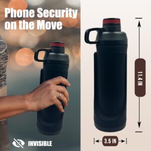 Diversion Water Bottle with 13.5oz Capacity - Ultimate Hidden Compartment for Travel, Beach, Car to Store Valuables like Jewelry, Cash, Money, Coins, Car Keys - Storage Home Security - Black