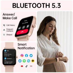 Smart Watch for Women Men (Answer/Make Call) with Alexa Built-in, iPhone Android Compatible, Sleep and Activity Tracker Heart Rate Blood Oxygen Monitor 1.8"Touch Screen Bluetooth Watch