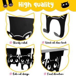 Maitys Black Cat Over The Door Hangers Metal Over The Door Hooks Towel Rack Coat Key Holder Black Cat Decor for Office Camper Rv Home Storage New Year Gift Decorations