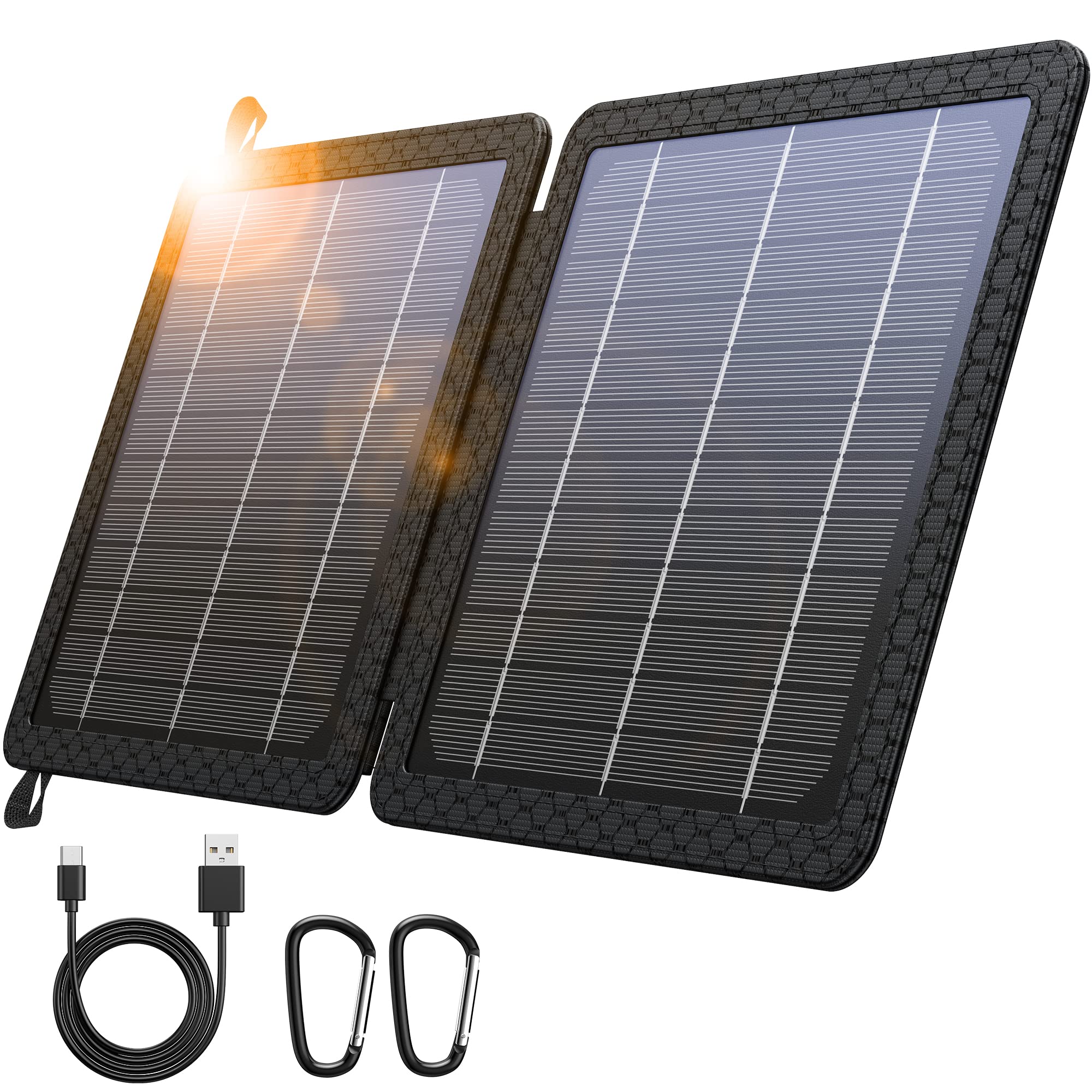 BLAVOR Solar Charger Power Bank Plus 10W Portable Solar Charger(5V/2A Max)