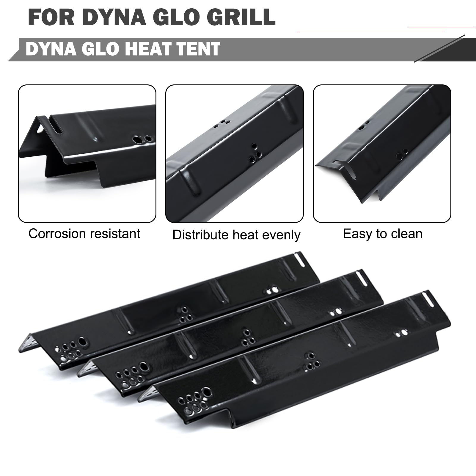 DGH450CRP Heat Plates Grill Parts for Dyna Glo 4 Burner Grill Replacement Parts DGH450CRP-D DGH485CRP Heat Tent DGH450CRN DGH450CRN-D DGH451CRP DGH451CRP-D Porcelain Steel Dyna Glo 70-02-411 Parts