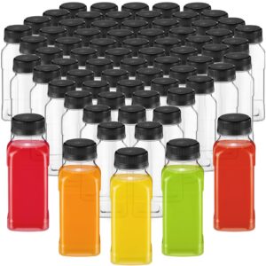 mifoci 48 pcs 6.7 oz plastic bottles with caps small reusable juice containers with lids empty clear drink containers for fridge mini fridge bottles for water milk juicing tea