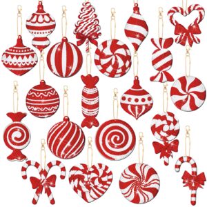 tondiamo 20 pcs christmas diamond painting keychain kits 5d diy diamond art pendants double sided candy cane hanging diamond painting key chains for christmas party decoration kids diy ornaments