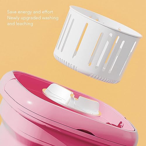 Portable Washing Machine, Foldable Mini Bucket Washing Machine with Drain Pipe Adapter for Baby Clothes Underwear, Small Washer Gift Choice for Apartment Dorm Camping RV Travel